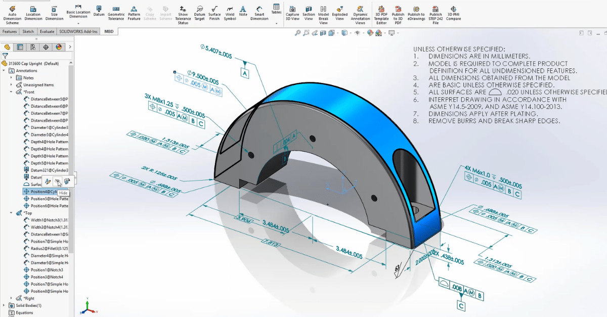 Come organizzare le annotazioni 3D con SolidWorks | TS Nuovamacut