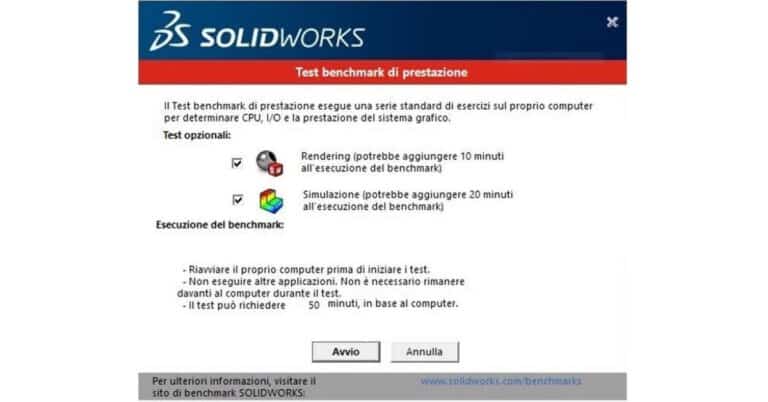 Benchmark test per misurare le prestazioni di SolidWorks | TS Nuovamacut
