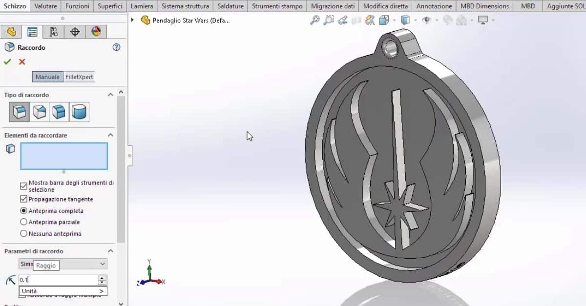 Realizza un portachiavi Star Wars con SolidWorks | Nuovamacut